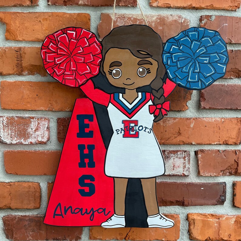 Cheerleader Door Hanger Custom Cheerleader Sign Cheer Camp - Etsy
