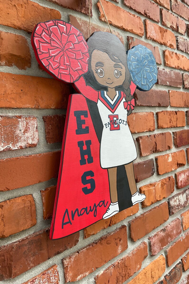 Cheerleader Door Hanger Custom Cheerleader Sign Cheer Camp - Etsy