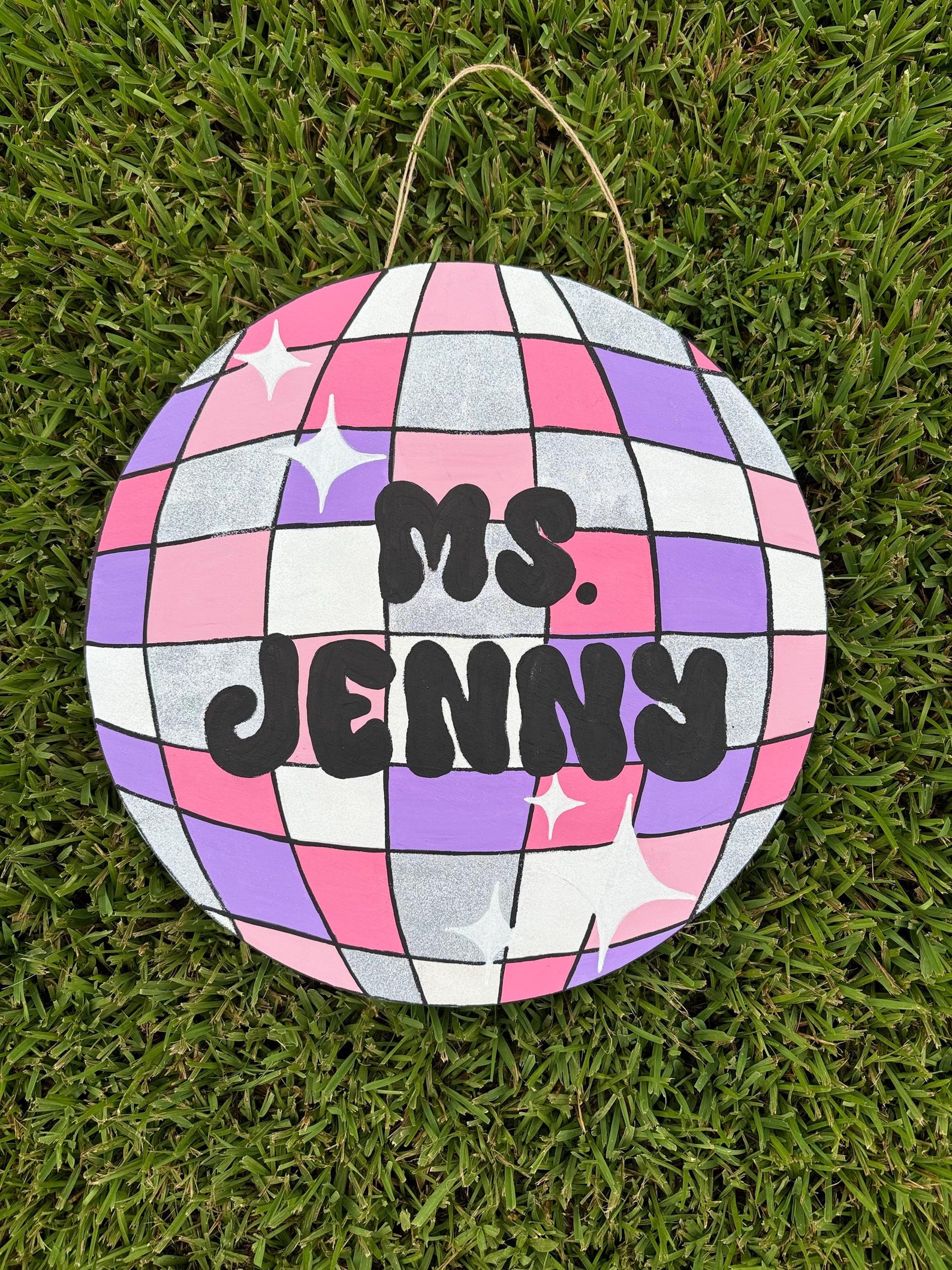 Teacher Disco Ball Door Hanger | Classroom Door Hanger | Custom Teacher ...