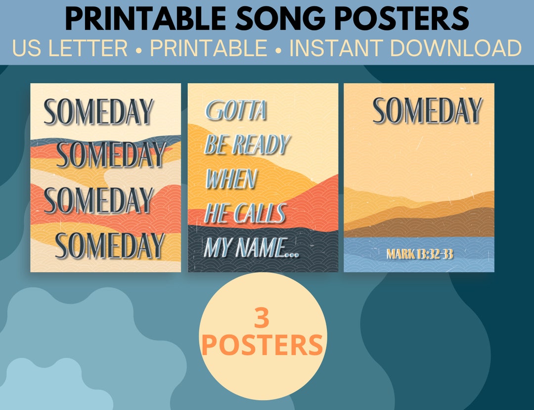 Printable Song Posters - Etsy