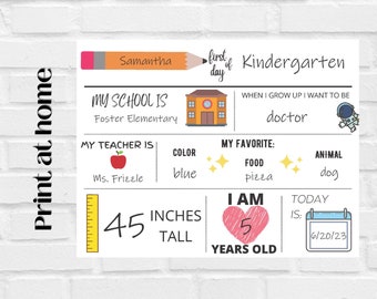 Editable First & Last Day of School Signs - Printable for Any Grade ...