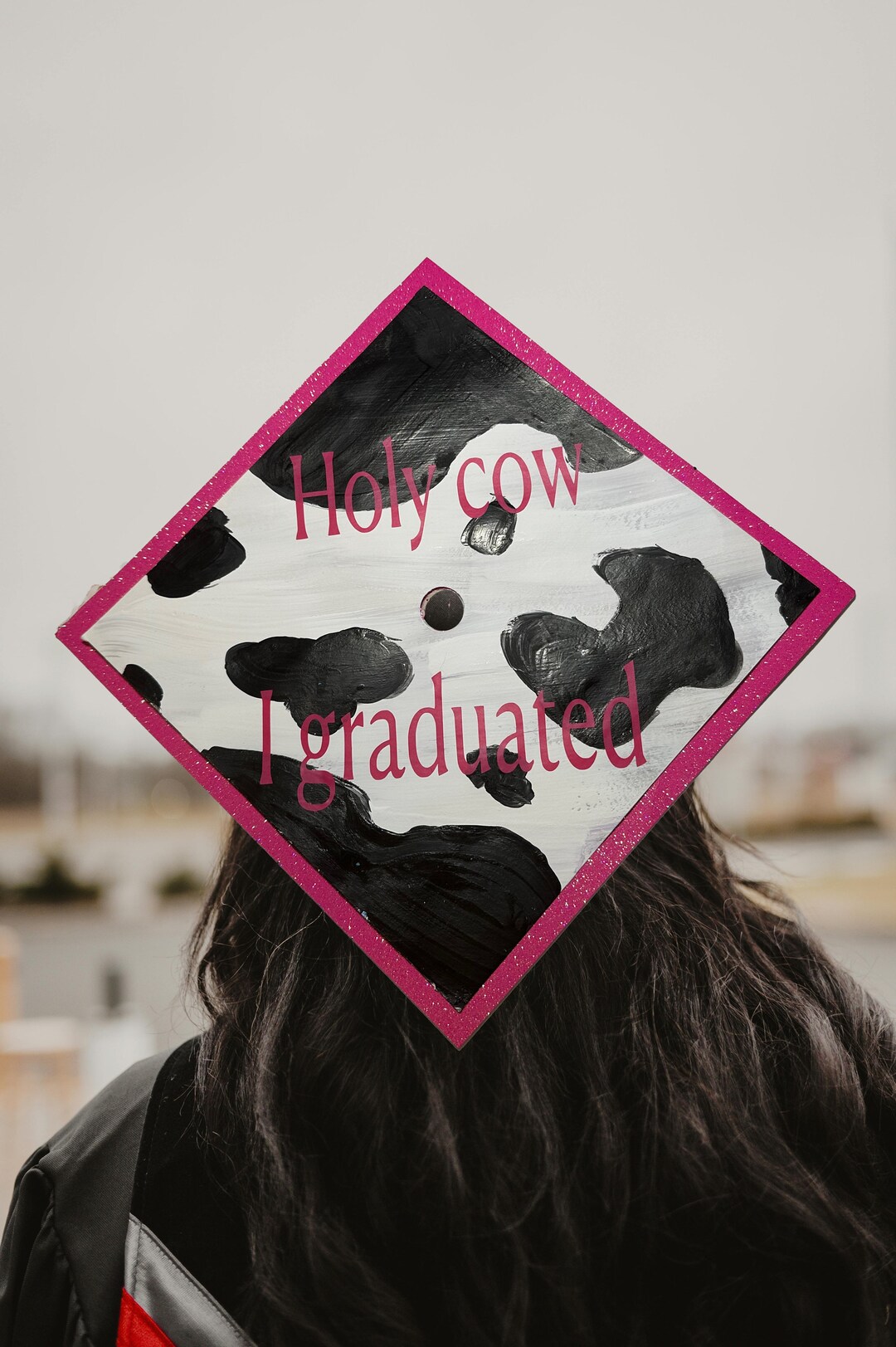 Holy Cow I Graduated - Hand-painted Grad Cap Topper – Stand Out at ...