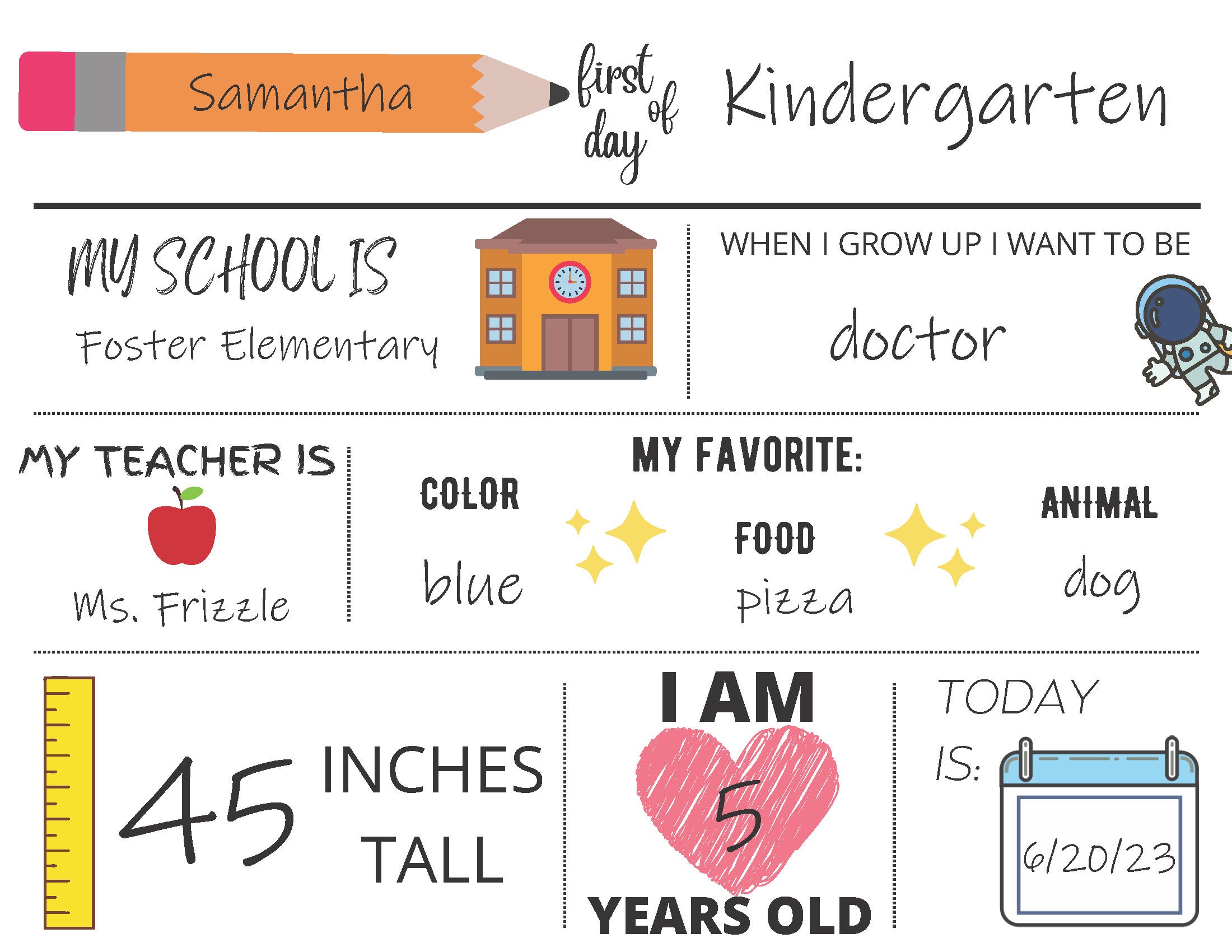 Editable First & Last Day of School Signs - Printable for Any Grade ...
