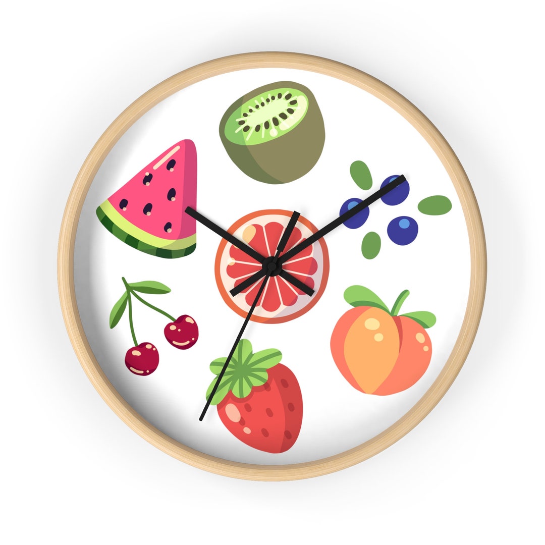 Wall Clock, Clock, Kitchen Clock, Fruit, Time - Etsy
