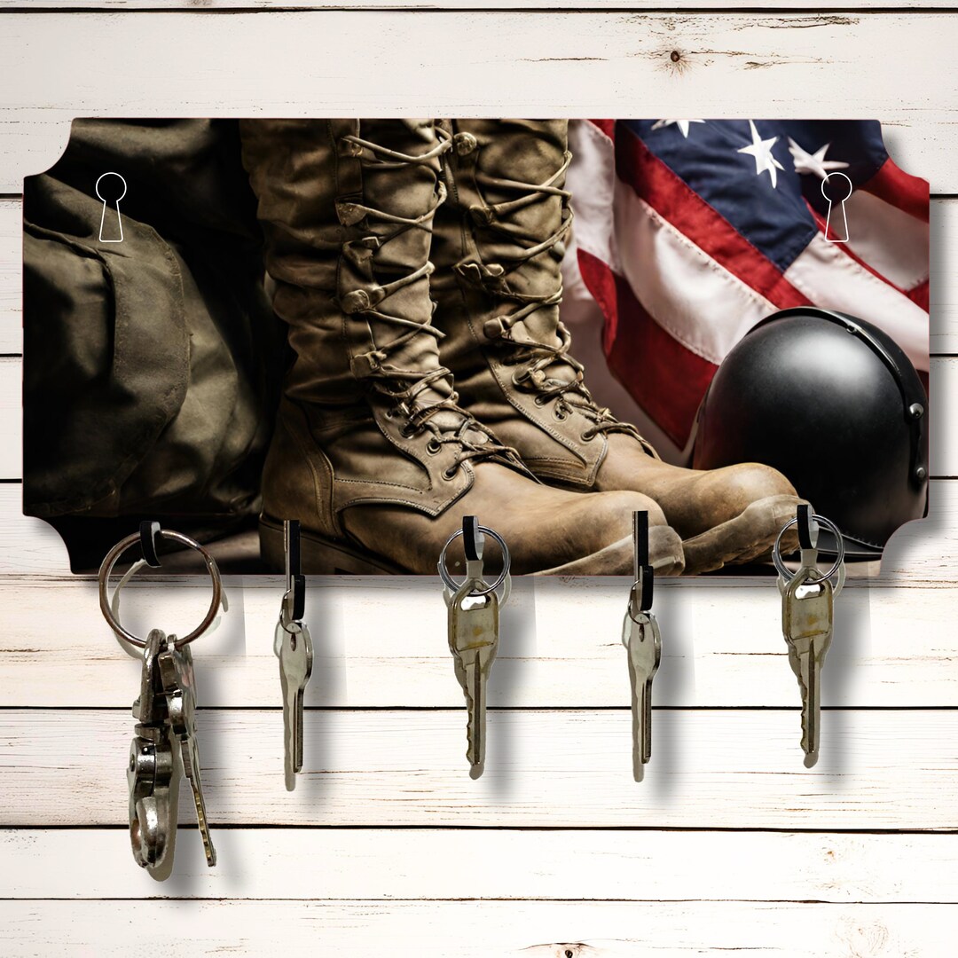 Soldier Themed Key Wall Rack Holder Gift Idea, Organizer 10"x5 ...