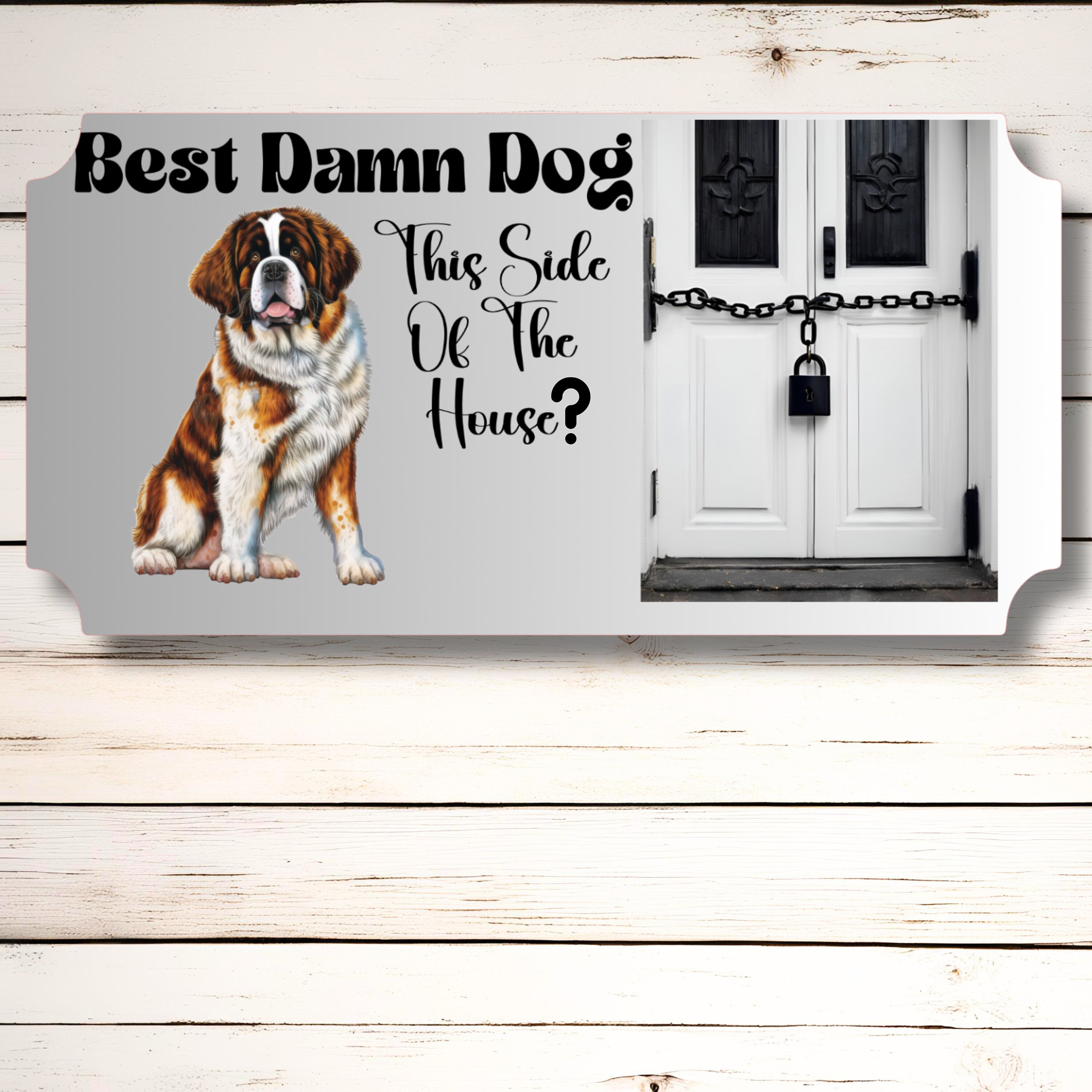 St. Bernard Dog Themed Key Wall Rack Holder Organizer 10"x5" Sublimated ...