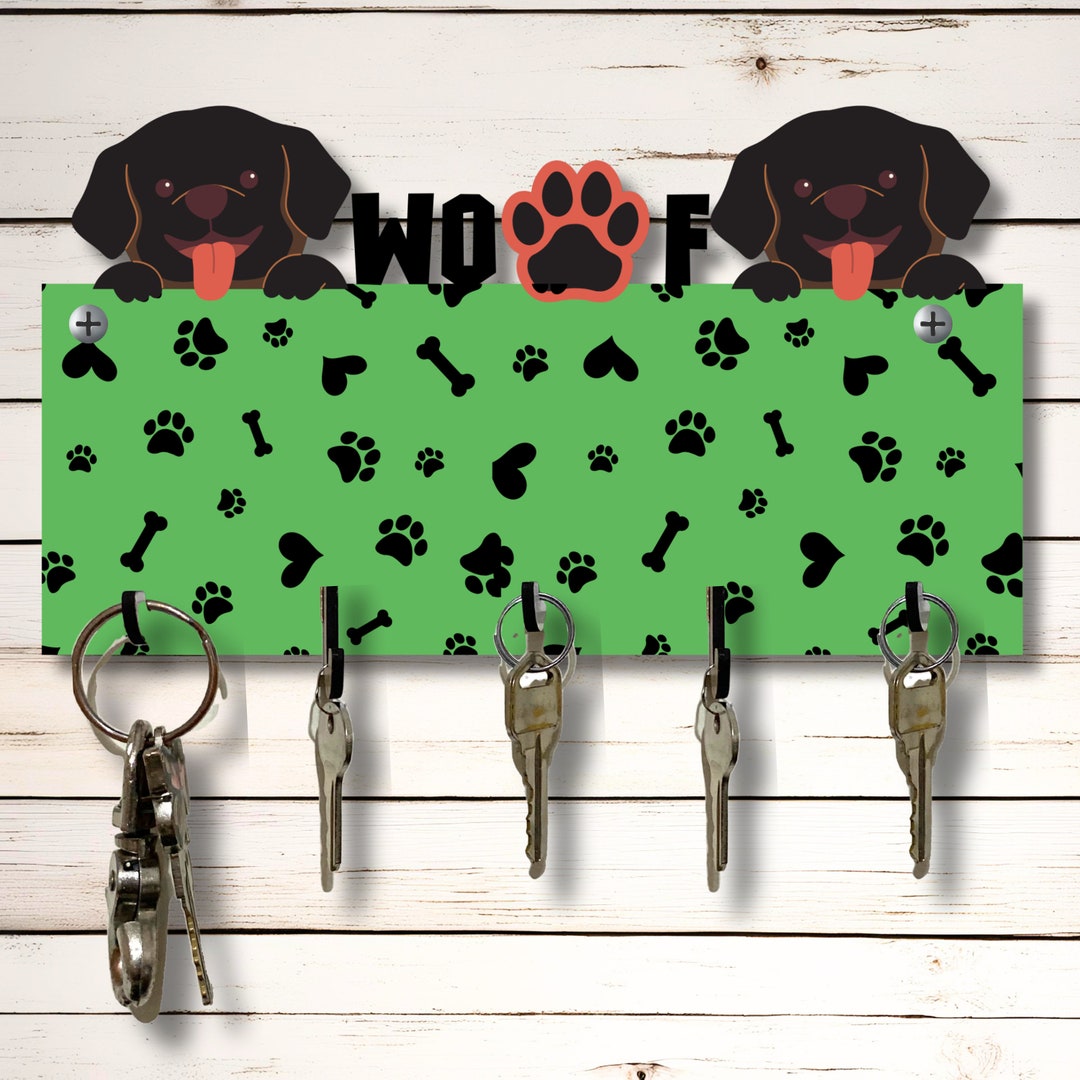 Puppy Dog Themed Key Wall Rack Holder Organizer 10x5 Sublimated MDF ...