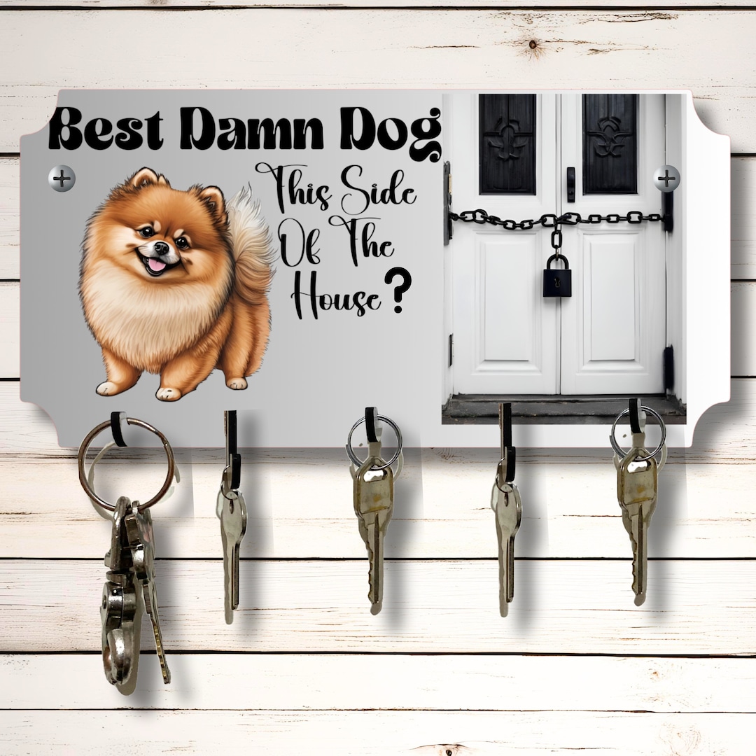 Pomeranian Dog Themed Key Wall Rack Holder Organizer 10"x5" Sublimated ...