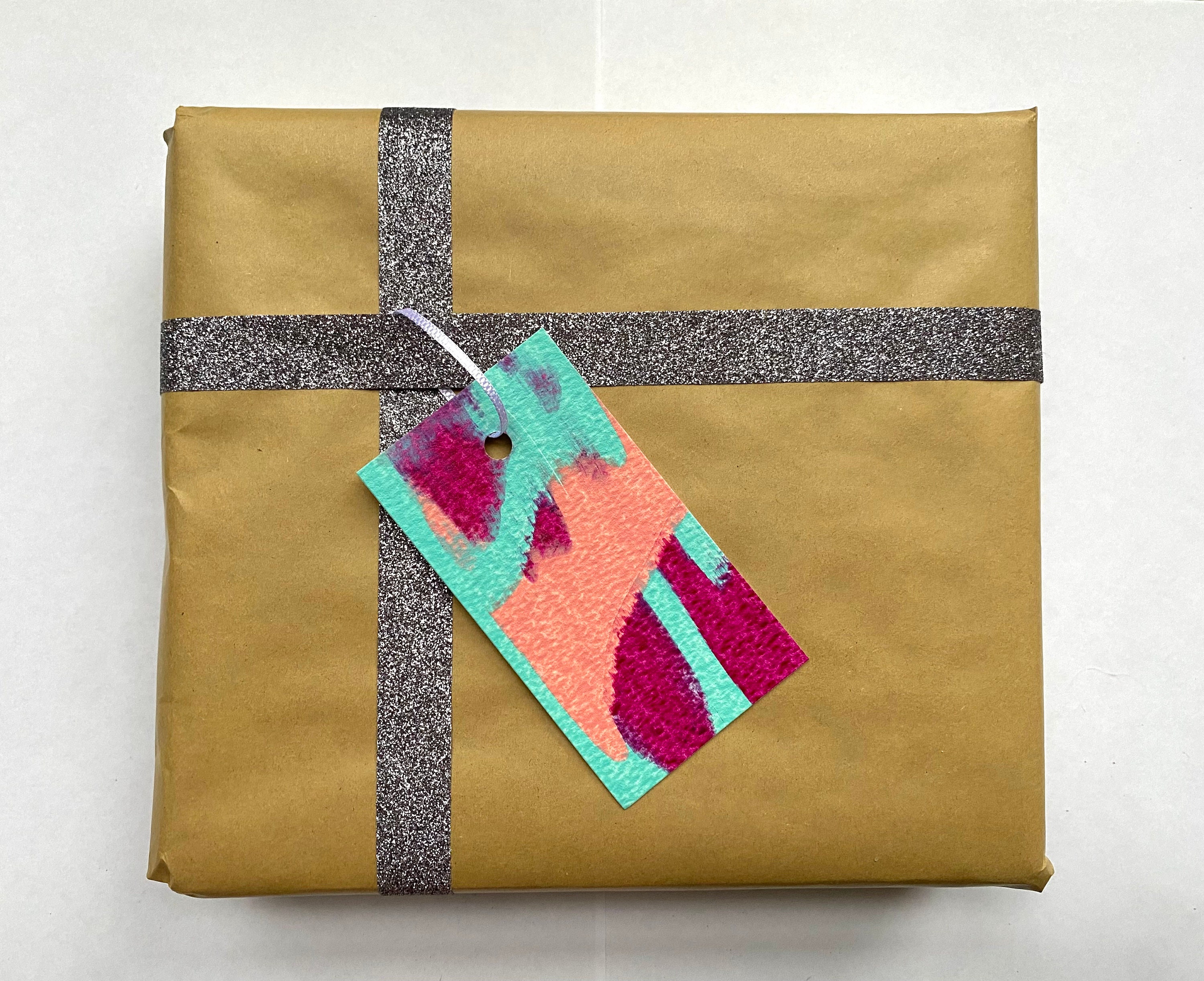 Handmade Abstract Gift Tags Party Gift Tags Pink and Blue Gender Reveal ...