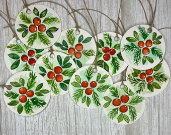 Homemade Watercolor Christmas Gift Tags Hand Painted Holiday Gift Tags ...