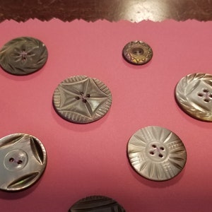 10 Beautiful Carved Abalone Buttons Pearl - Etsy