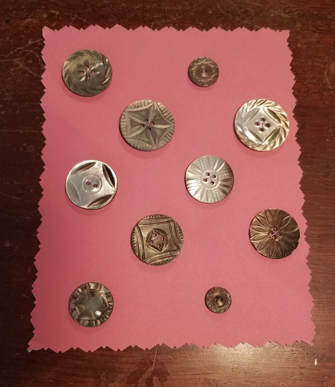 10 Beautiful Carved Abalone Buttons Pearl - Etsy