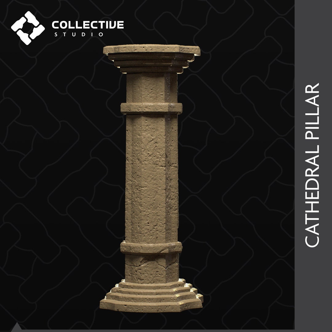 Cathedral Pillar for DND or Pathfinder 8K Resin Based Miniature 32mm ...