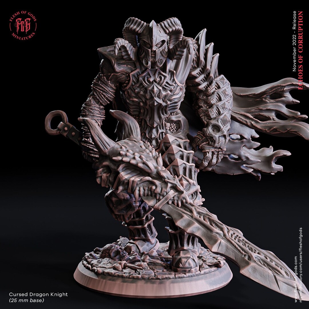 Cursed Dragon Knight, Boss for DND or Pathfinder 8K Resin Based ...