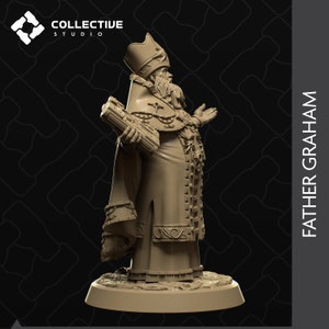 Father Graham, Hero for DND or Pathfinder 8K Resin Based Miniature 32mm ...