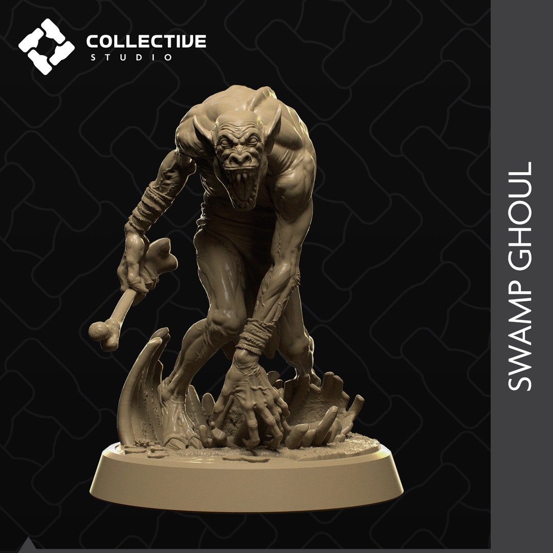 Swamp Ghoul, Enemy for DND or Pathfinder 8K Resin Based Miniature 32mm ...