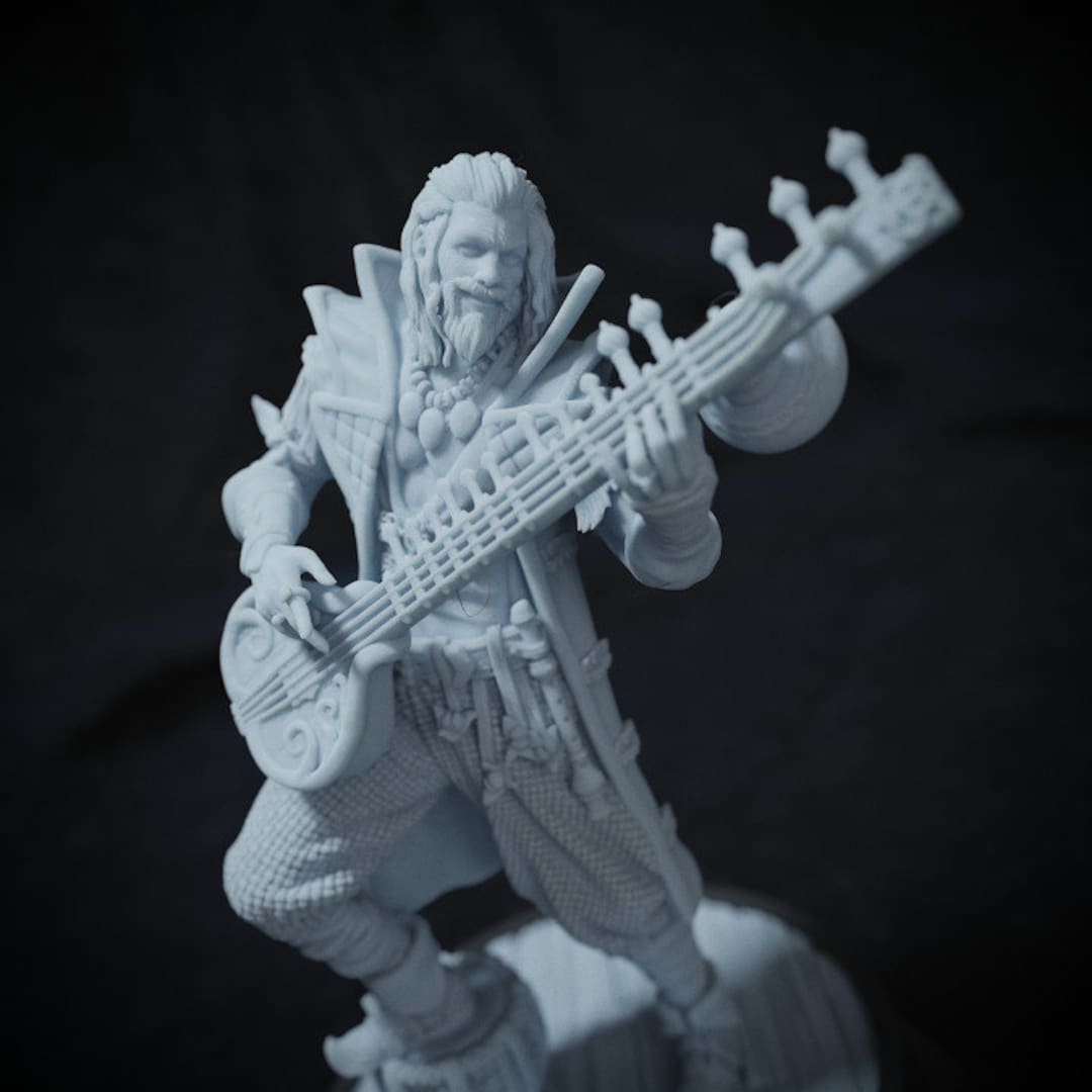 Uldon the Bard, NPC for DND or Pathfinder 8K Resin Based Miniature the ...
