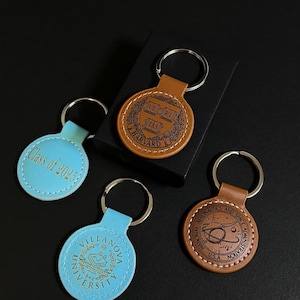 College Keychain Custom Keychain Personalized Keychain Leather Keychain ...