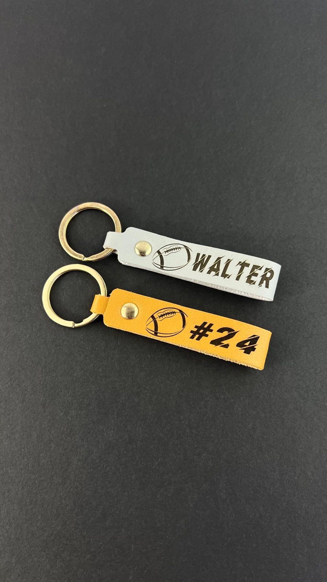 Personalized Football Keychain Christmas Slim Keychain Custom Logo Team ...
