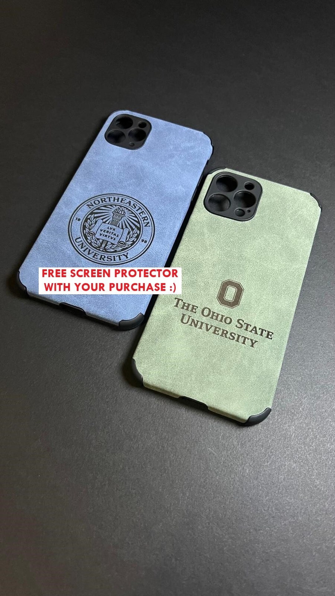 Personalized University Logo Leather Phone Case Gift for Graduation ...
