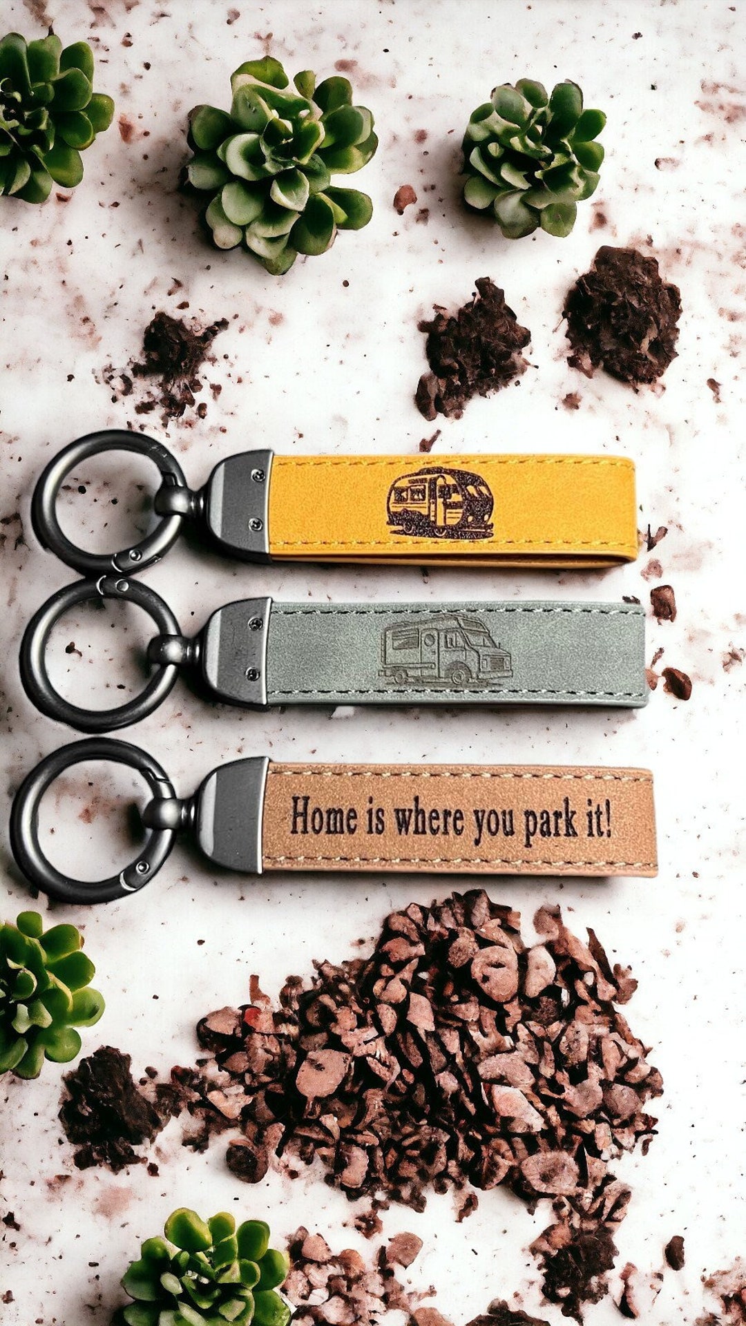 Camper Handmade Leather Keychain Travel Keychain Road Trip With RV ...