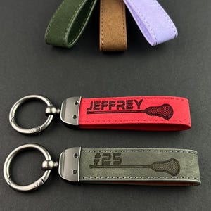 Personalized Leather Lacrosse Keychain: Sports Team Accessory - Etsy