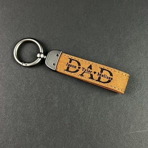 Personalized Father Gift Leather Keychain for Dad Custom Accessory ...