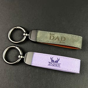 Personalized Father Gift Leather Keychain for Dad Custom Accessory ...