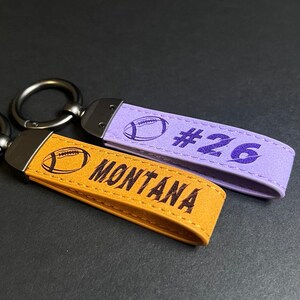 FOOTBALL KEYCHAIN Personalized Team Logo Christmas Gift Football Player ...