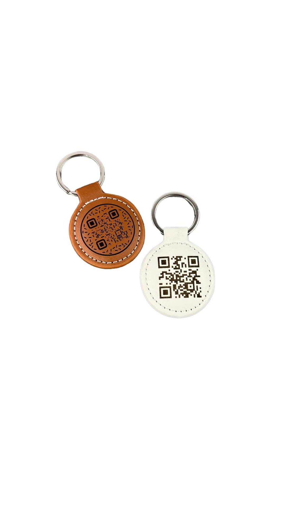 Custom QR Code Leather Keychain for Company Website Song Playlist ...
