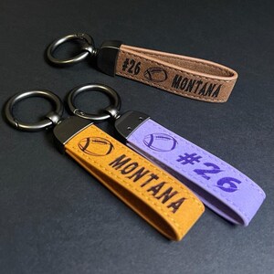 FOOTBALL KEYCHAIN Personalized Team Logo Christmas Gift Football Player ...