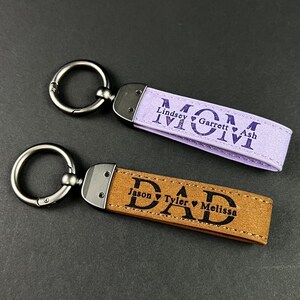 Personalized Father Gift Leather Keychain for Dad Custom Accessory ...