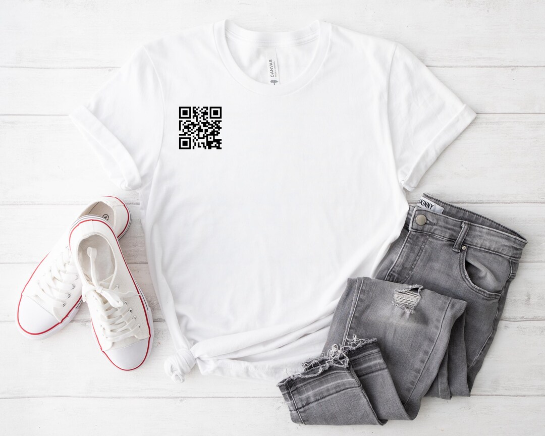 Custom QR Code Design T-shirt Personalized Scannable Barcode Shirts ...