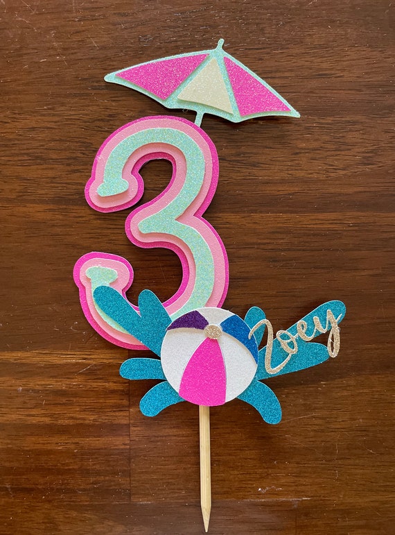 Pool Themed Cake Topper Pool Cake Topper Birthday Cake - Etsy