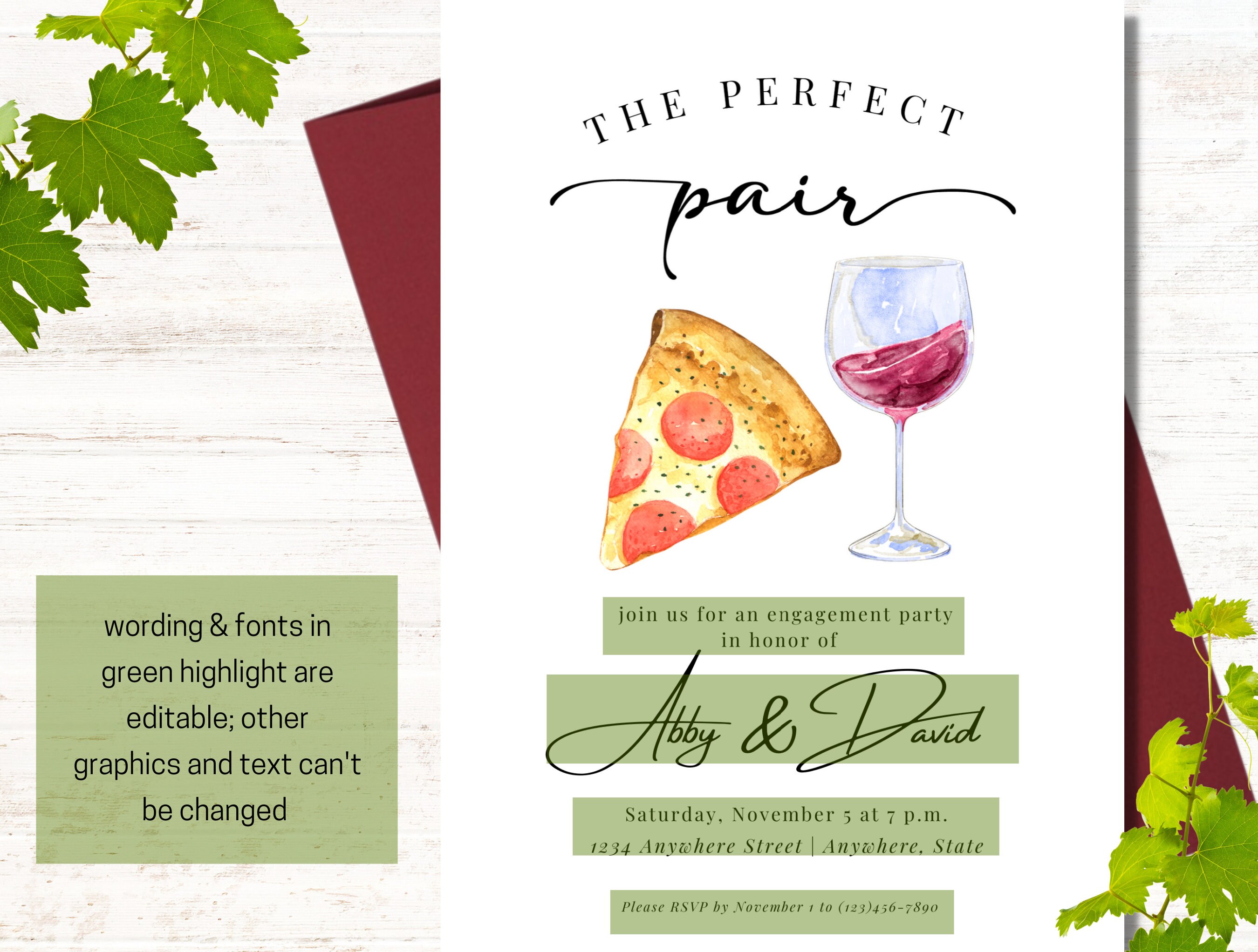 Perfect Pair Engagement Party Invitation Instant Download Editable ...