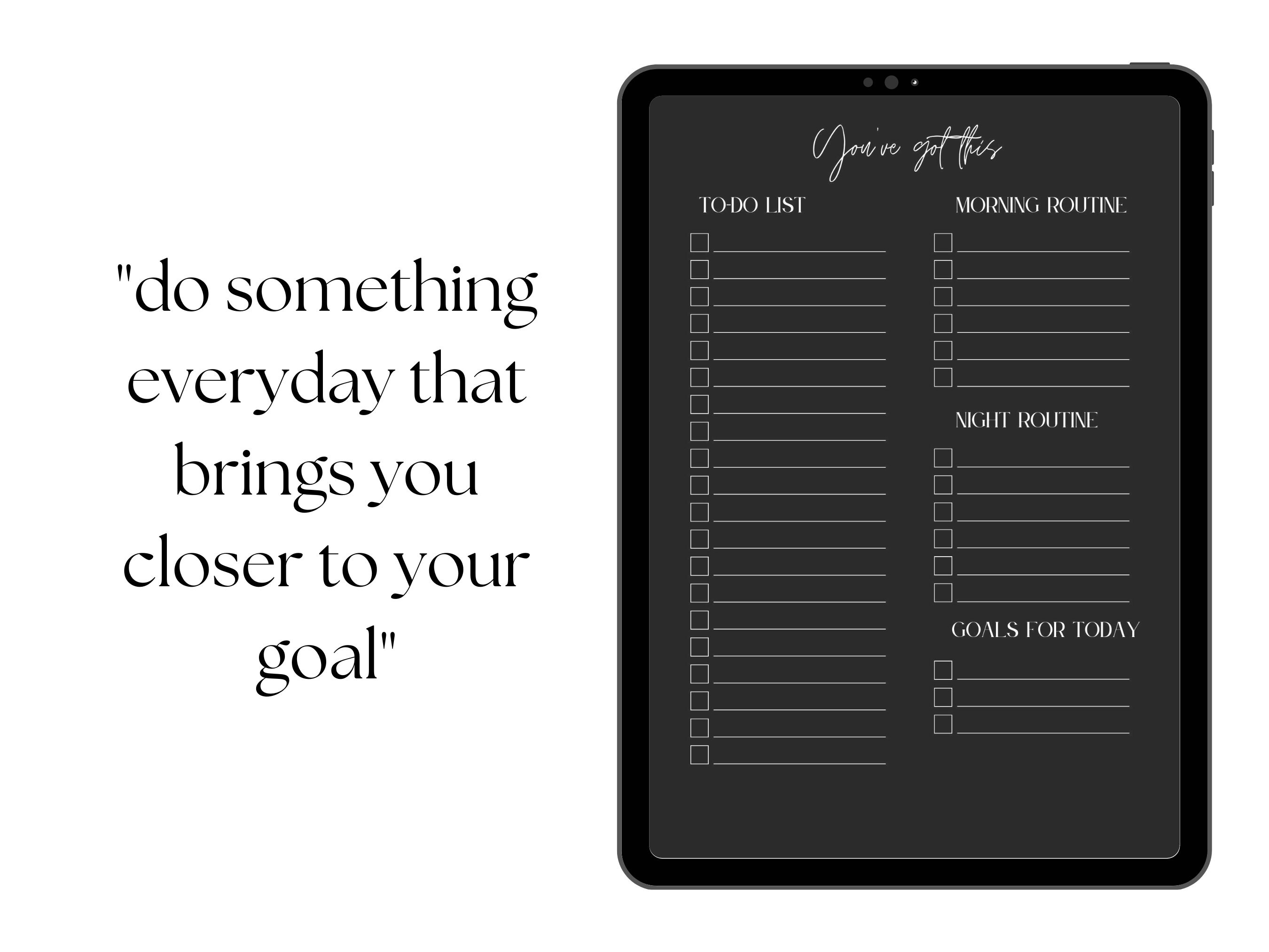 Dark To-do List | Morning and Night Routines | Printable | Goodnotes ...