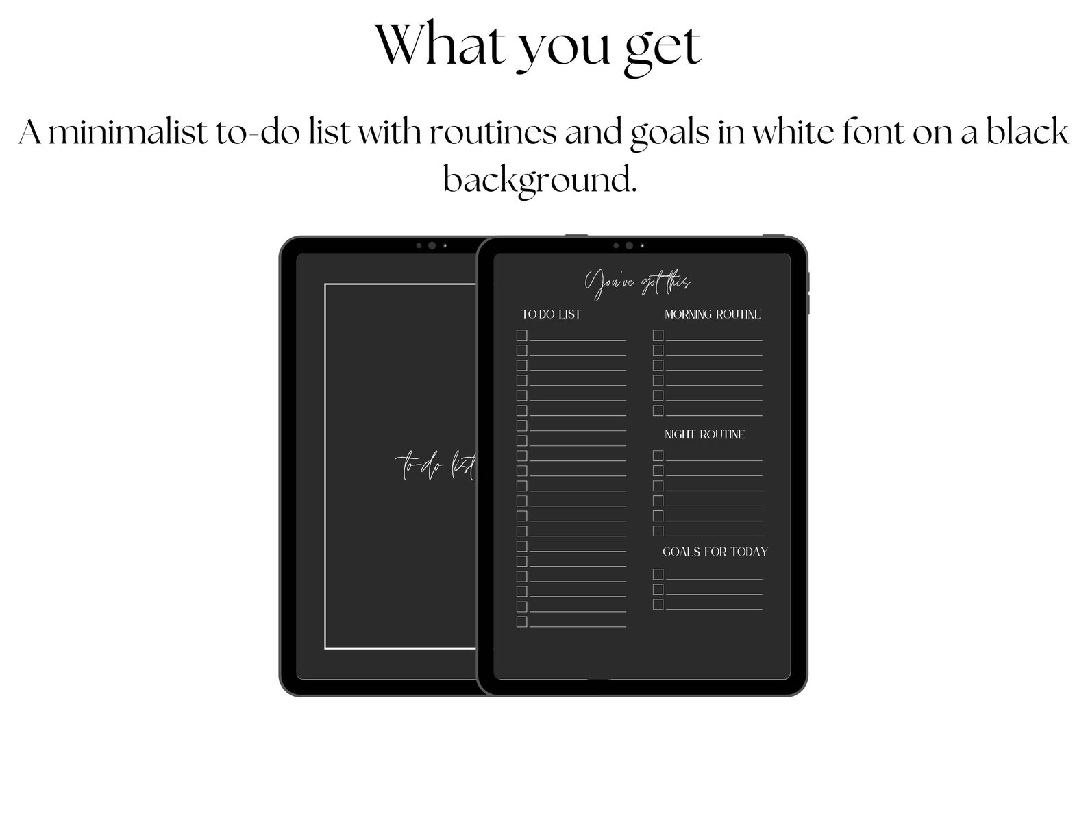 Dark To-do List Morning and Night Routines Printable Goodnotes Planner ...