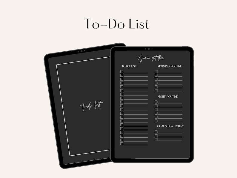 Dark To-do List | Morning and Night Routines | Printable | Goodnotes ...