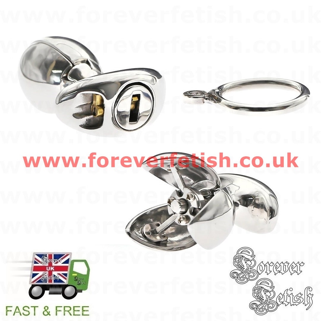 Asslock Flower Stainless Steel Anal Lock Expanding & Locking Chastity ...