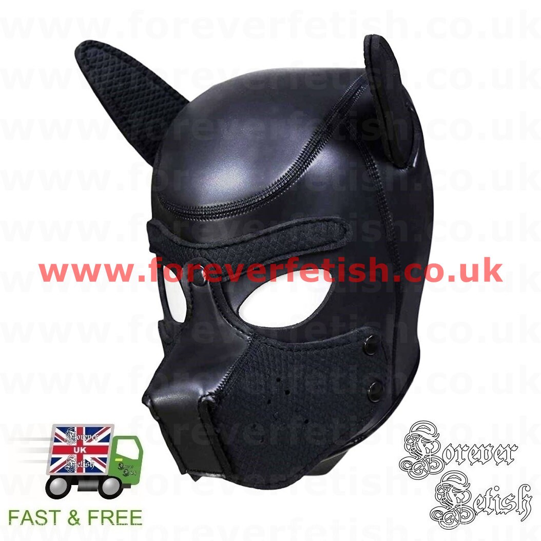 Pup Hood Dog Gimp Mask Full Kit Harness Collar Arm Bands Bondage BDSM ...