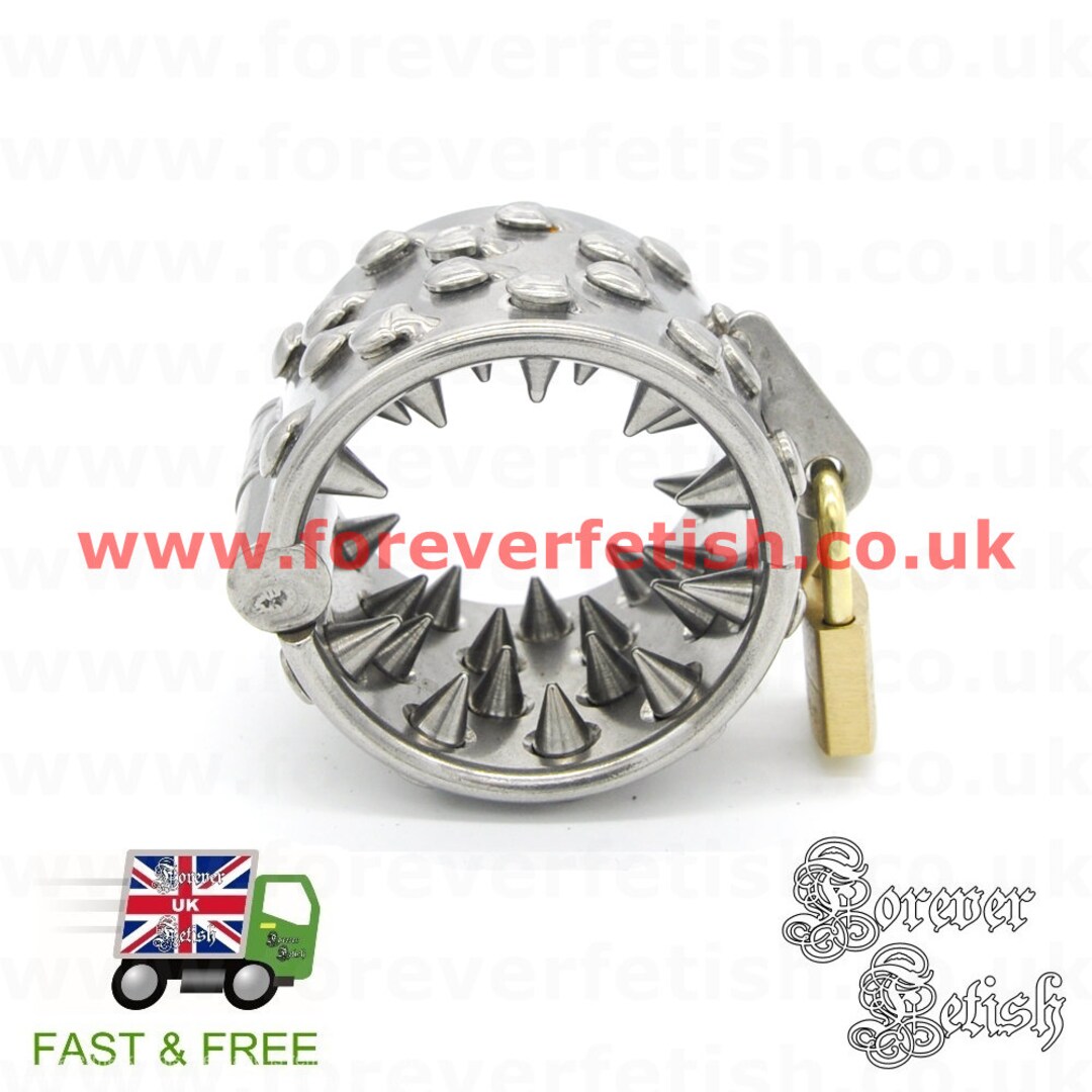 Kali's Teeth Spiked Testicle Weight Cock Ring Stainless Steel Hinged ...