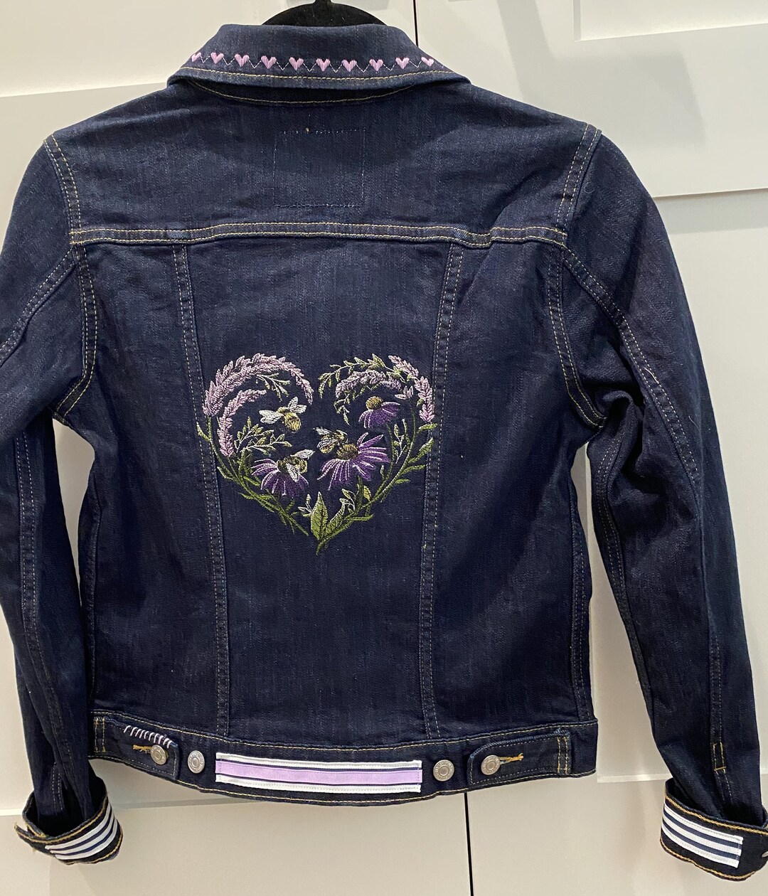 SOLD! BUT We Can Make You a CUSTOM Jacket - Lavender Bee! Embroidered ...