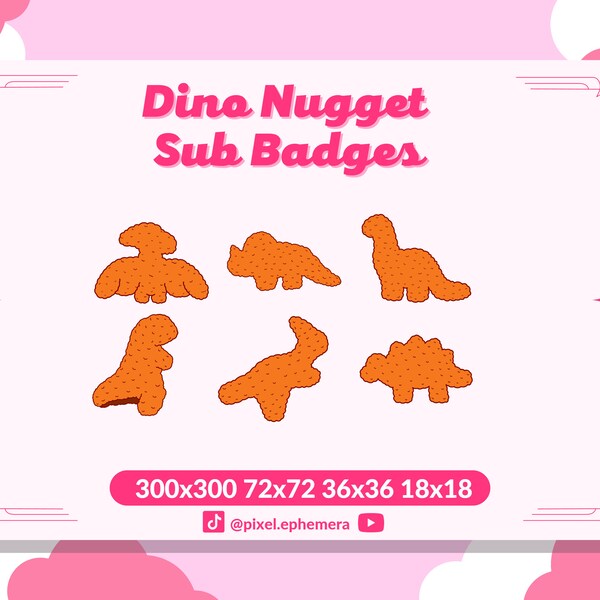 Twitch Nugget Emotes Dino Badges - Etsy