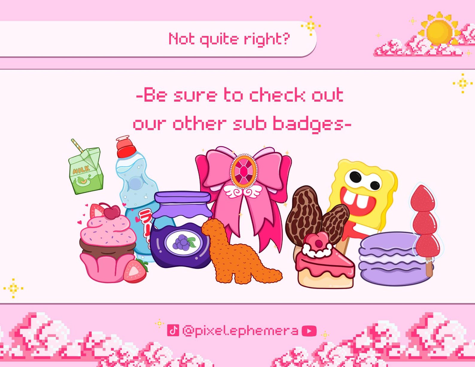 Rainbow Macaron Sub Badges - Premade P2U Streaming Assets - Kawaii Food ...