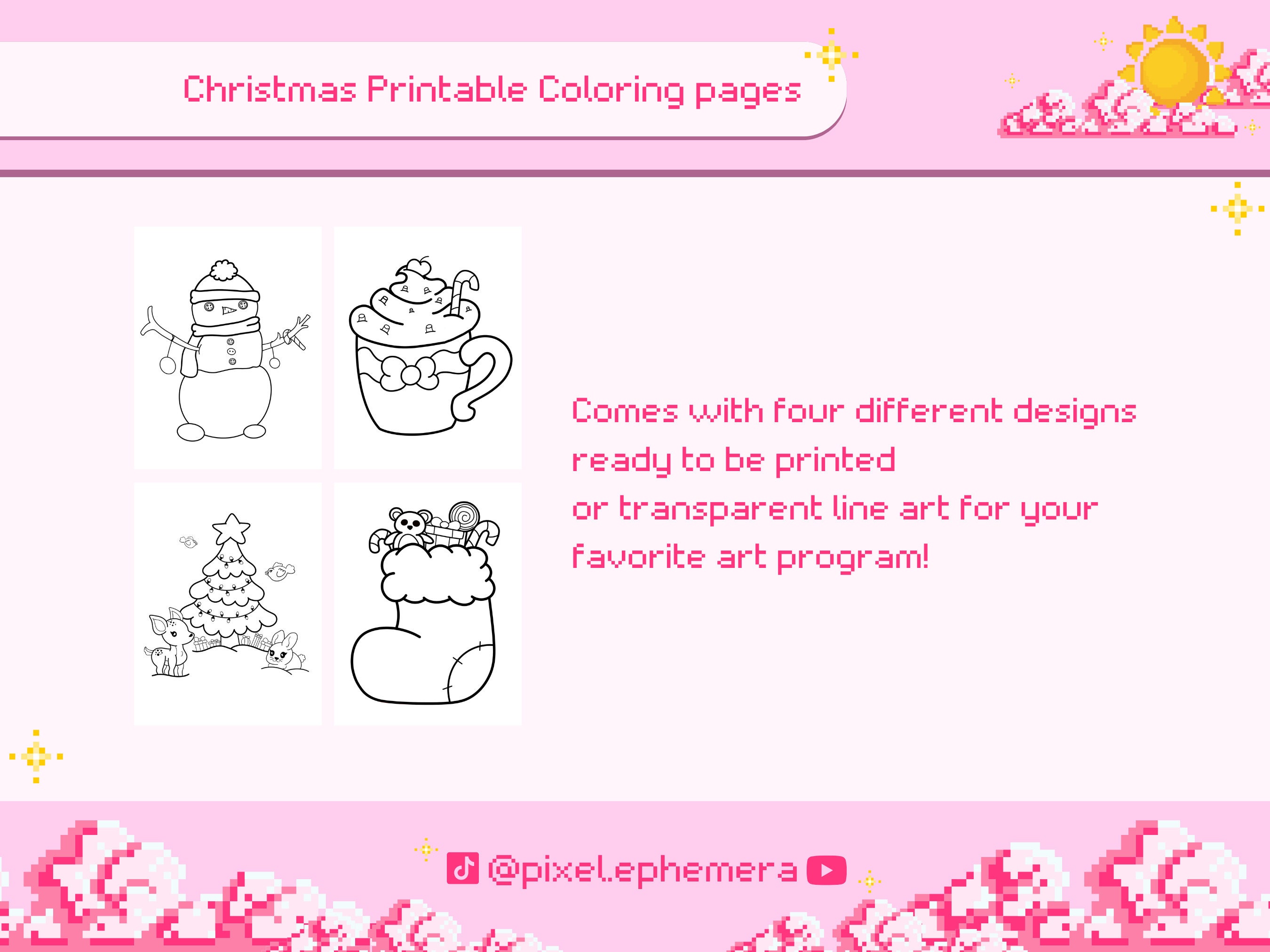 Holiday Wintery Printable Coloring Pages - Christmas Coloring Book ...