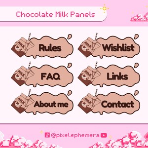 Chocolate Milk Twitch Panels Premade Streaming Assets P2u Kawaii Choccy ...