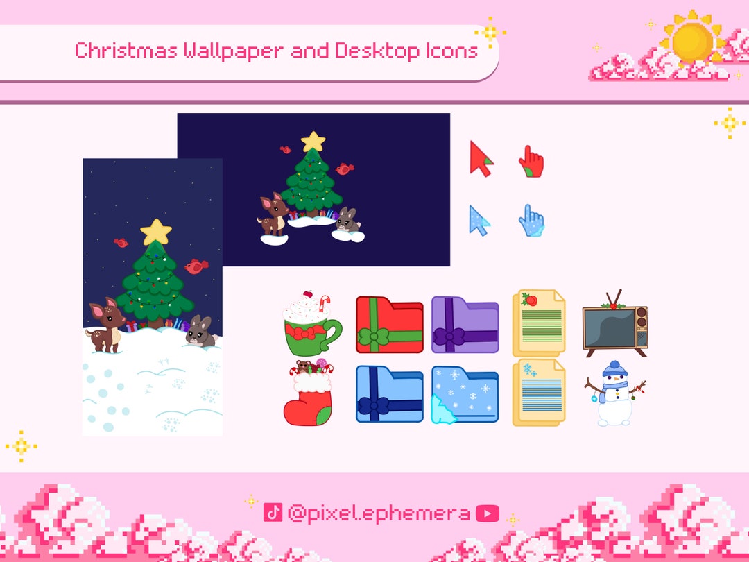 Christmas Wallpaper and Desktop Icons - Festive PC Mac Icons Folders ...