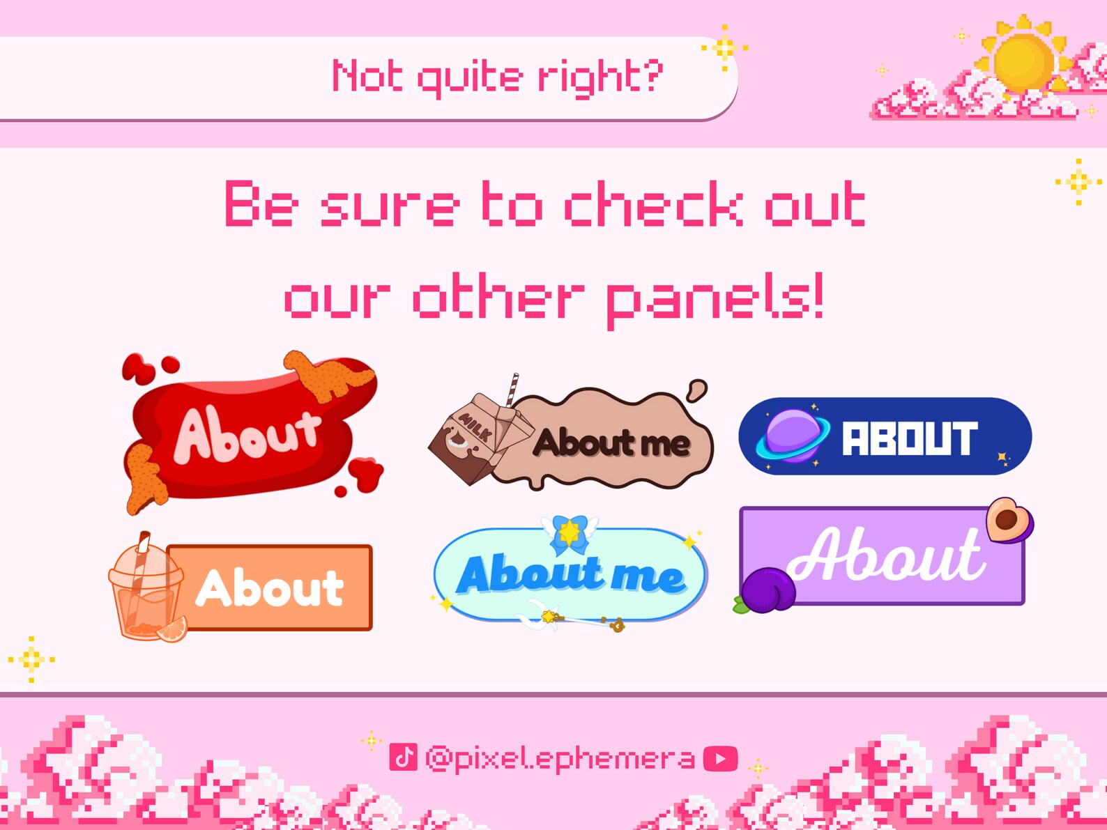 Lemon Boba Twitch Panels - Premade Assets Lemon - P2u Twitch Panels ...