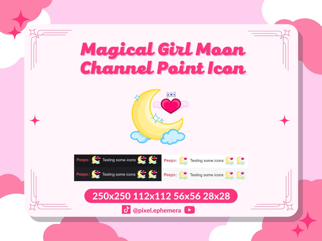 Magical Girl Moon and Heart Channel Point Icon Cute Premade - Etsy
