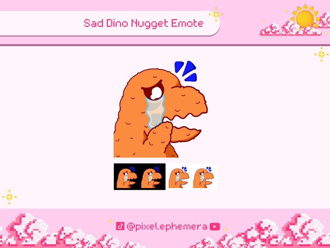 Sad Dino Nugget Emote for Twitch Discord Youtube Streaming - Cute ...